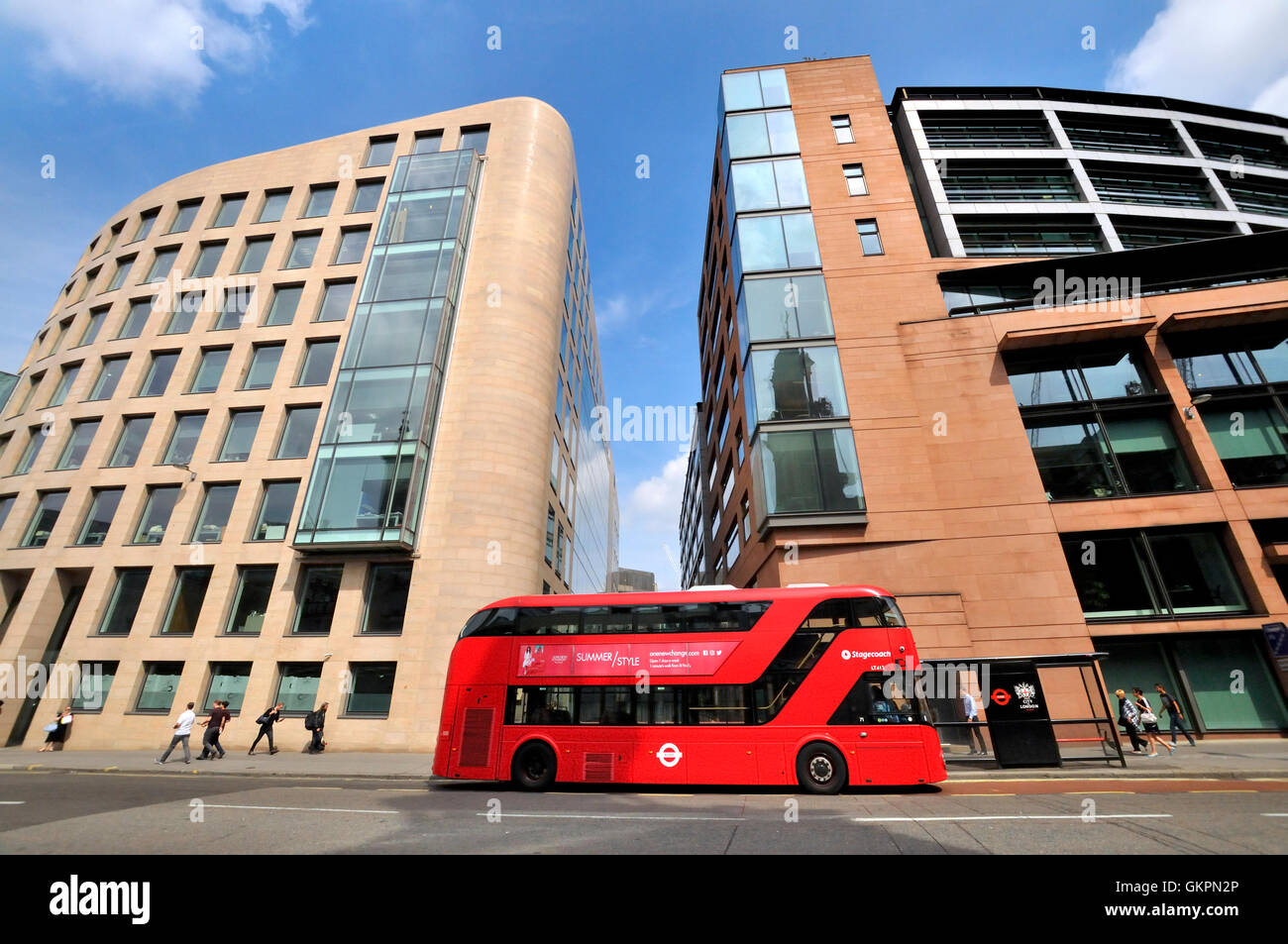 London England, UK. Double-decker red bus in High Holborn, City of ...