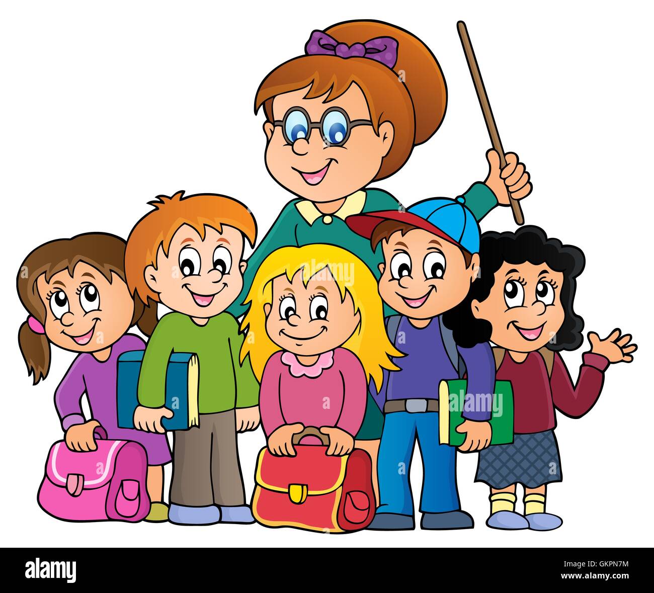 School class theme image 1 - picture illustration Stock Photo - Alamy