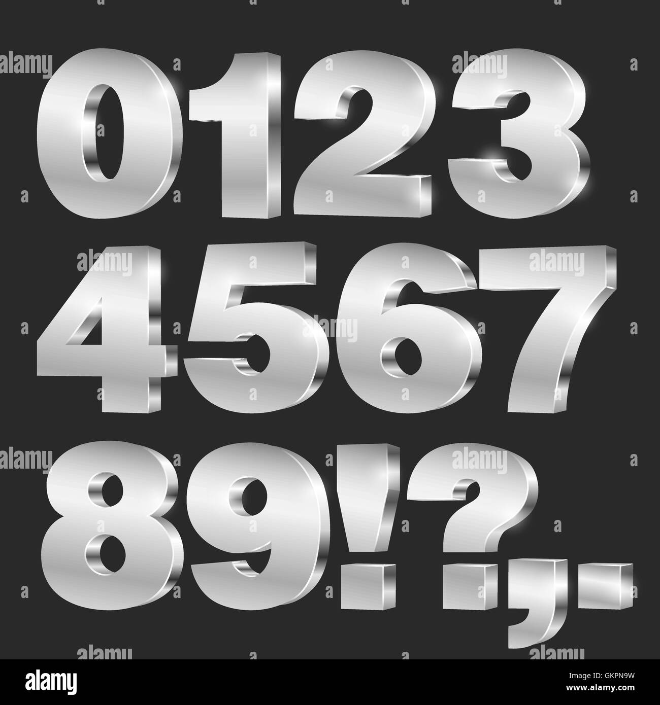 3D vector numbers Stock Vector Image & Art - Alamy