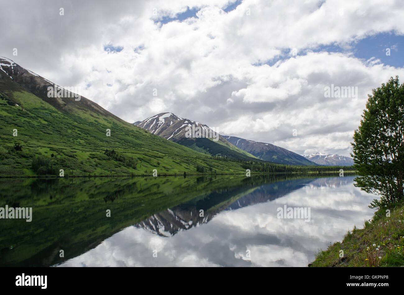 A still, sunny day in Alaska created the perfect reflections in a lake ...