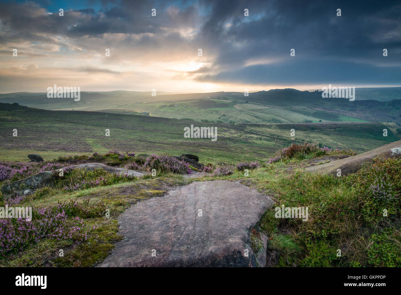 Sunrise over the moors Stock Photo - Alamy