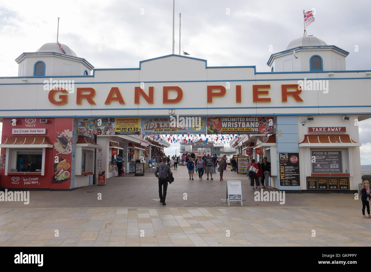 Entrance to the Grand Pier at Weston-super-Mare, England Stock Photo ...