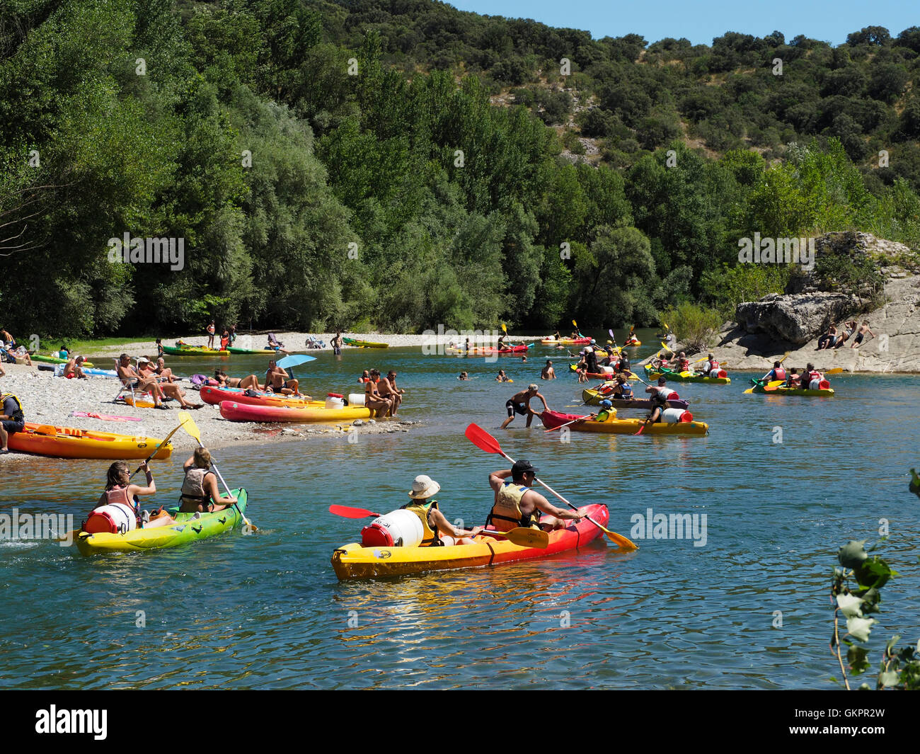 Making a canoe trip is a very popular activity in France, this is the ...