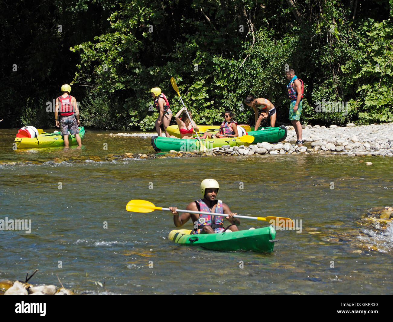 Making a canoe trip is a very popular activity in France, this is the ...