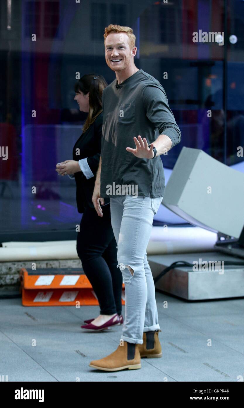 Greg Rutherford outside BBC Broadcasting House in London after it was ...