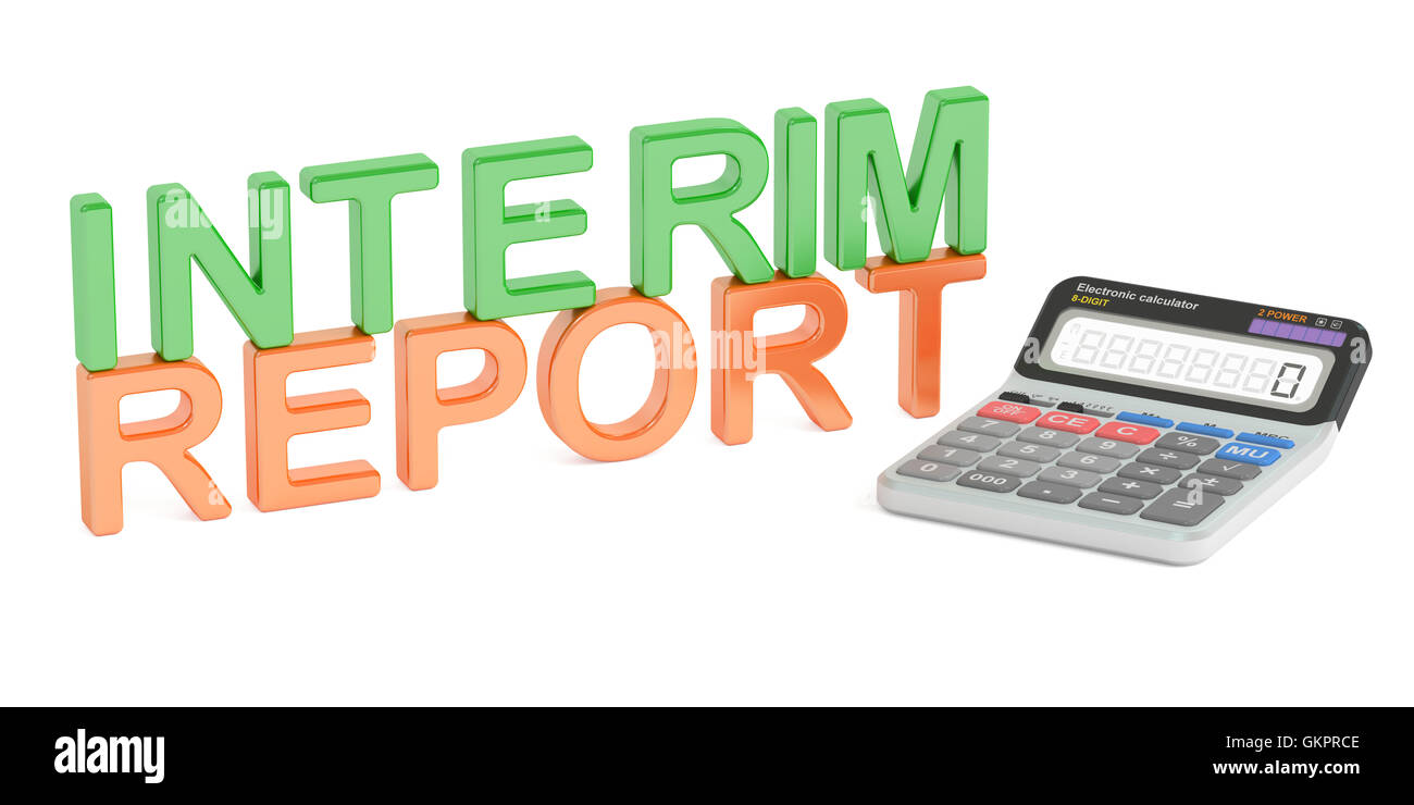 Interim report concept, 3D rendering isolated on white background Stock ...