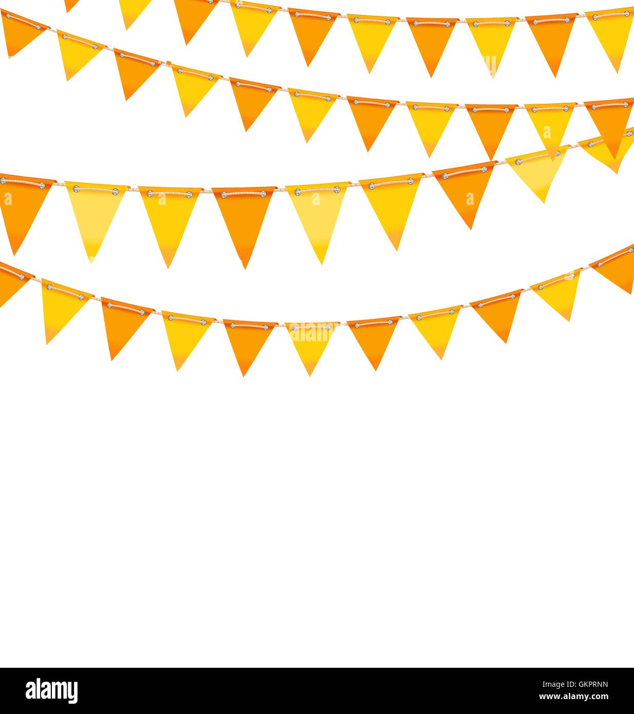Autumn Holiday Background with Orange and Yellow Bunting Flags Stock ...