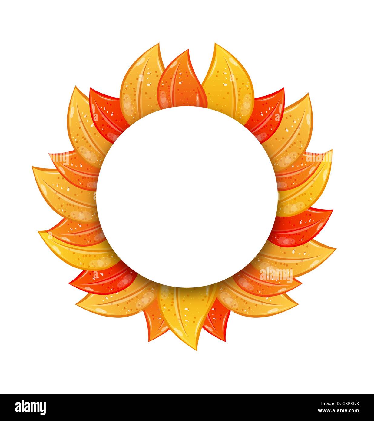 Autumn Blank Frame with Colorful Leaves, Isolated on White Background ...