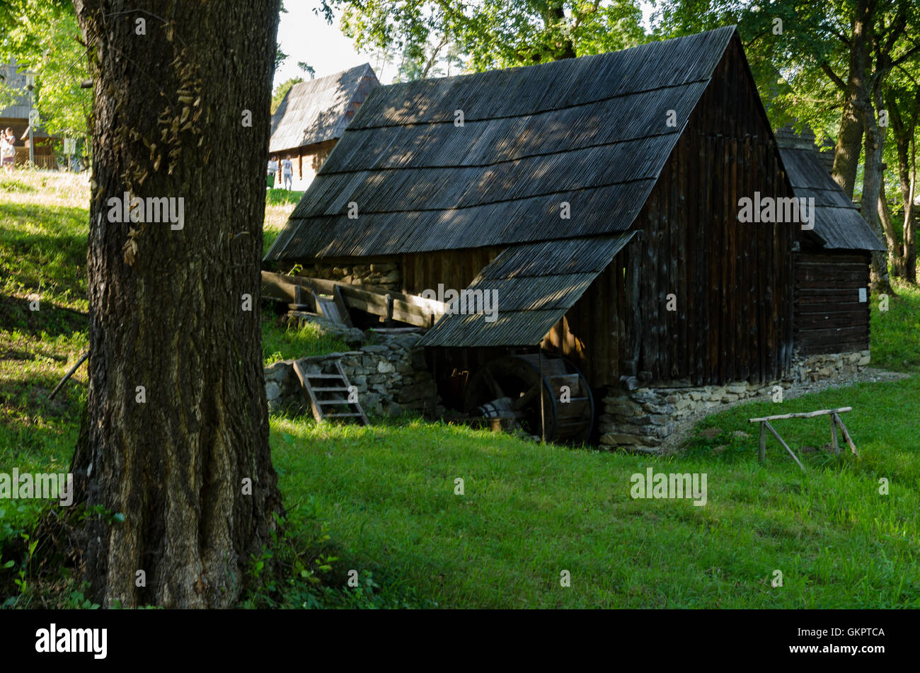 Traditional water mill for grinding from Romania Stock Photo - Alamy