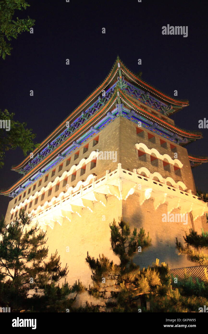 Light up of Chien Men (Front gate) in Beijing China Stock Photo - Alamy