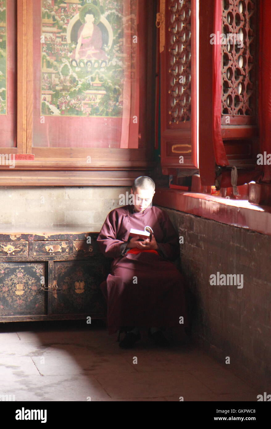 Monk reading book hi-res stock photography and images - Alamy