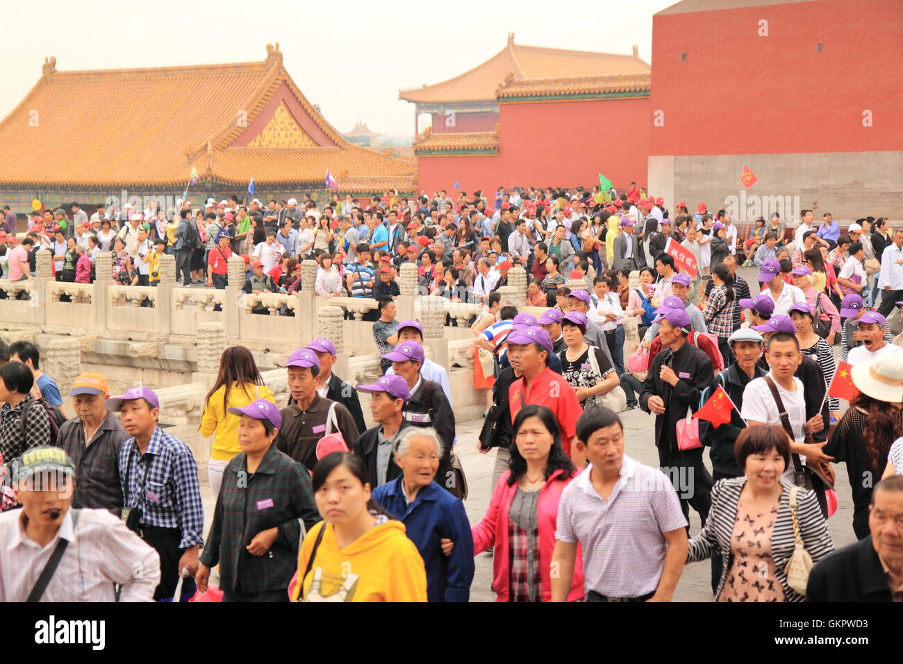 Tourists sightsee in Forbidden City in Beijing China Stock Photo - Alamy