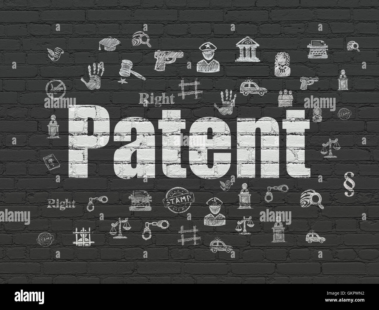 Law concept: Patent on wall background Stock Photo - Alamy