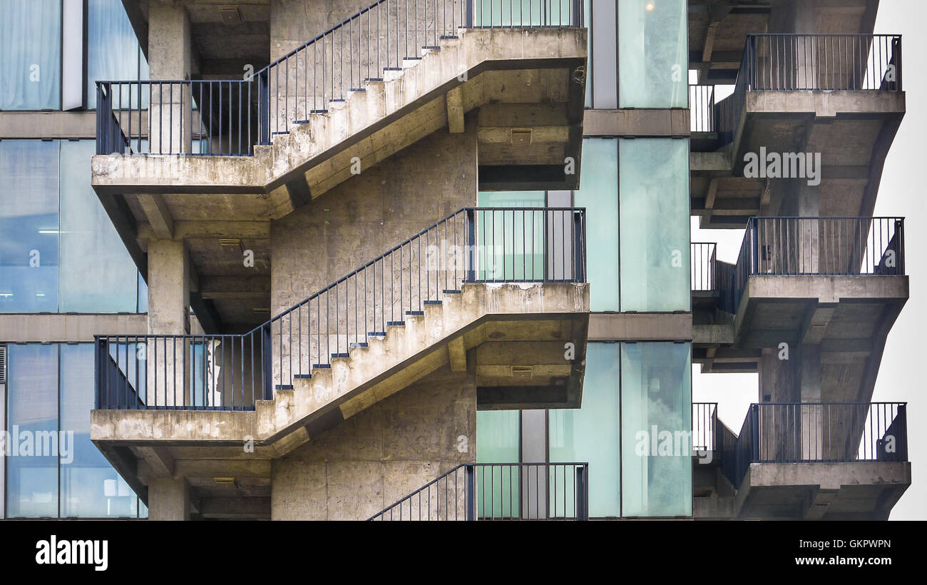 staircases outside of a building Stock Photo - Alamy