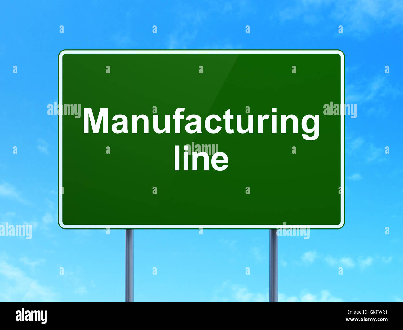 Industry concept: Manufacturing Line on road sign background Stock ...