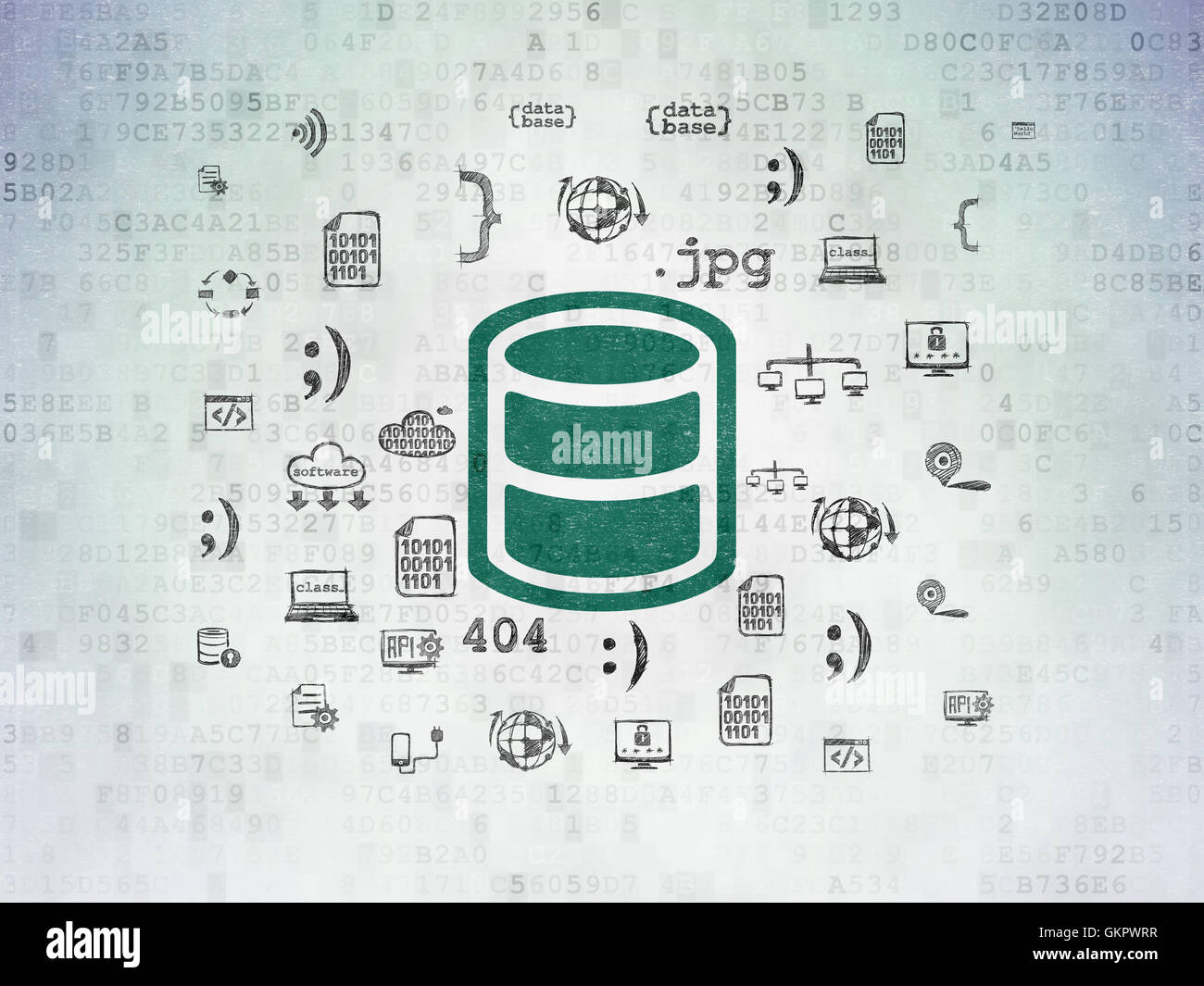 Database concept: Database on Digital Data Paper background Stock Photo ...