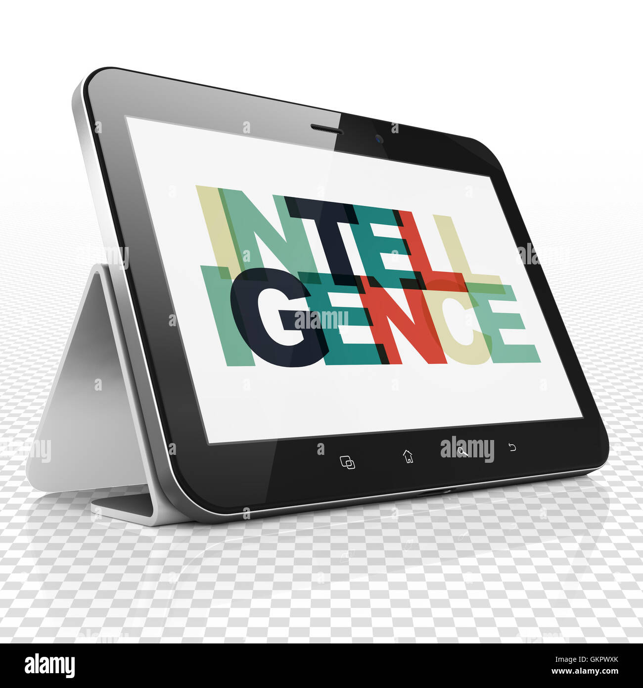 Learning concept: Tablet Computer with Intelligence on display Stock ...