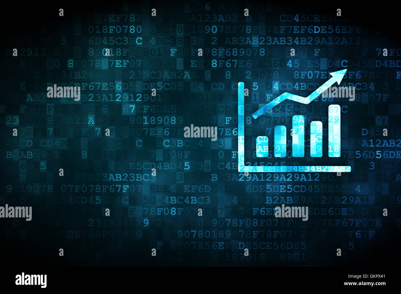 Advertising concept: Growth Graph on digital background Stock Photo - Alamy