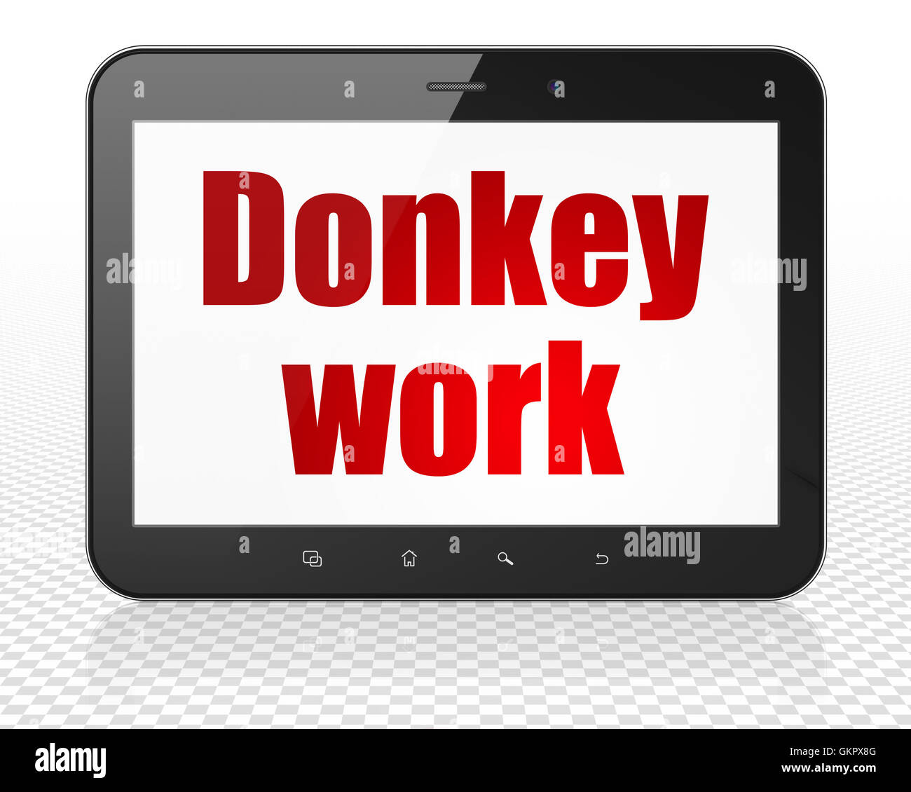 Finance concept: Tablet Pc Computer with Donkey Work on display Stock ...