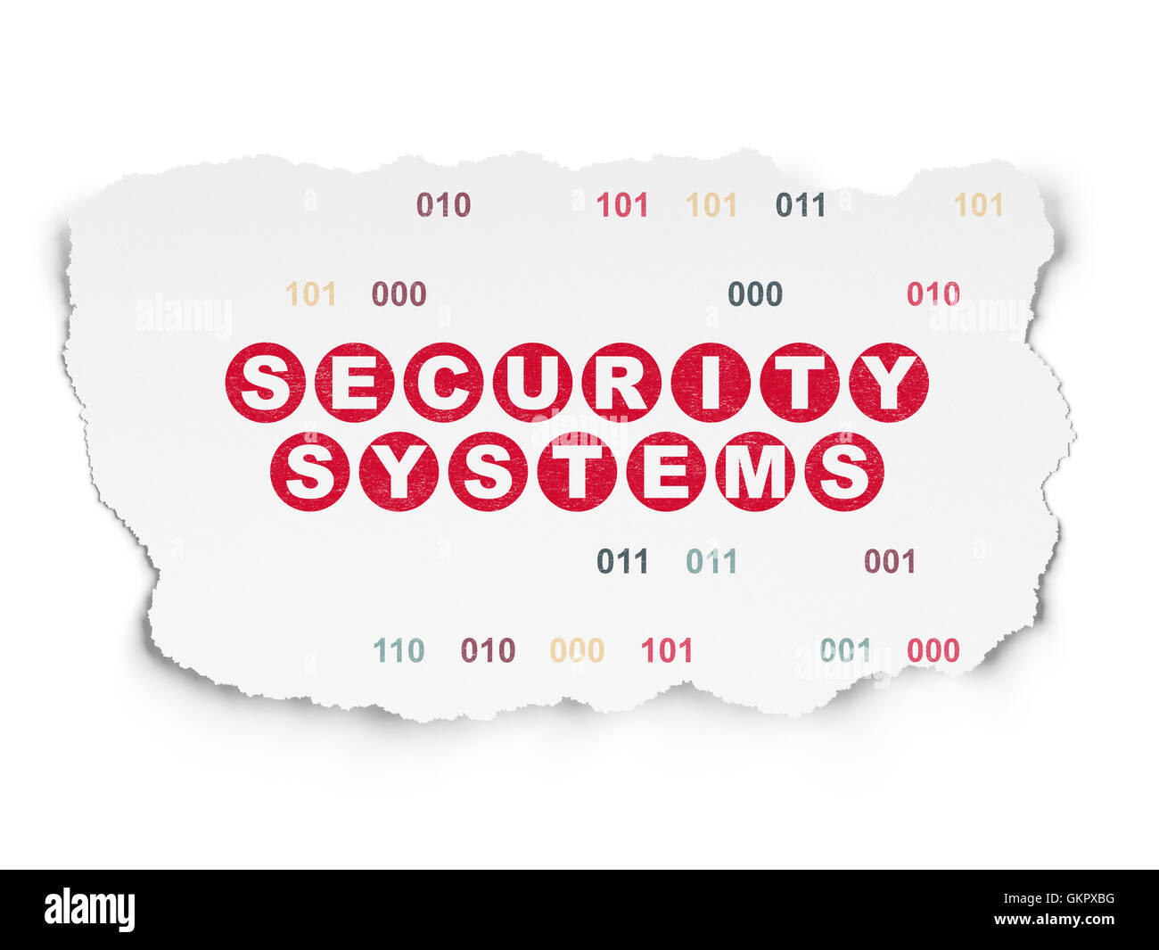 Privacy concept: Security Systems on Torn Paper background Stock Photo ...