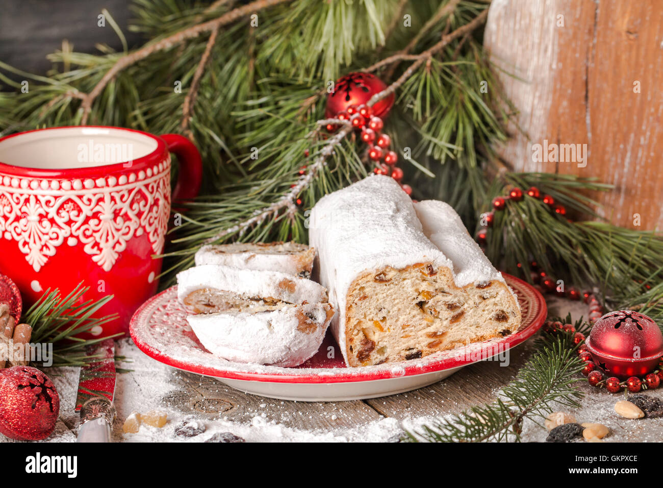 Stollen.Traditional German Christmas cake Stock Photo - Alamy