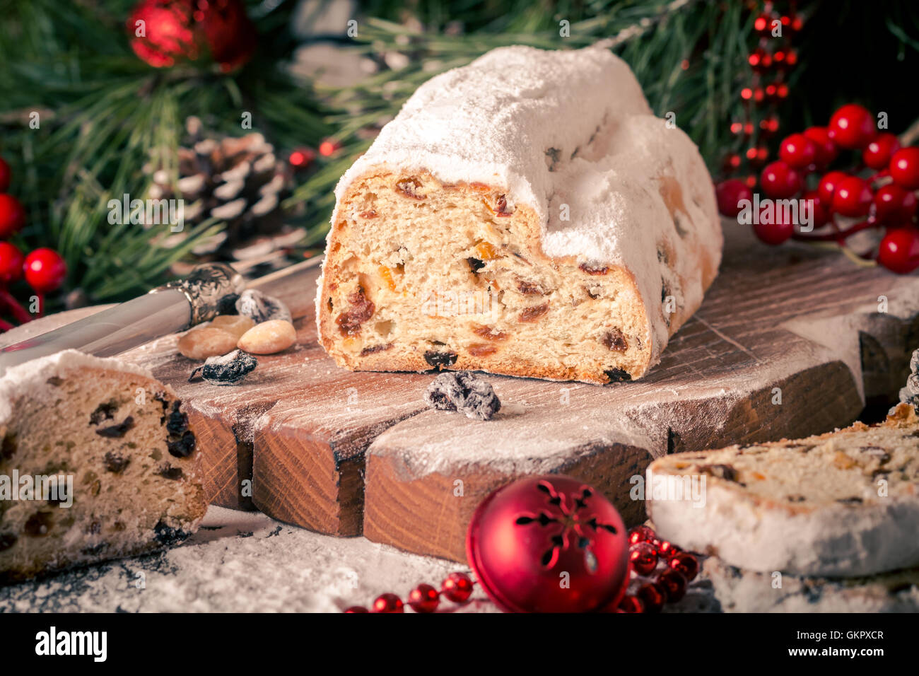 Stollen.Traditional German Christmas cake Stock Photo - Alamy