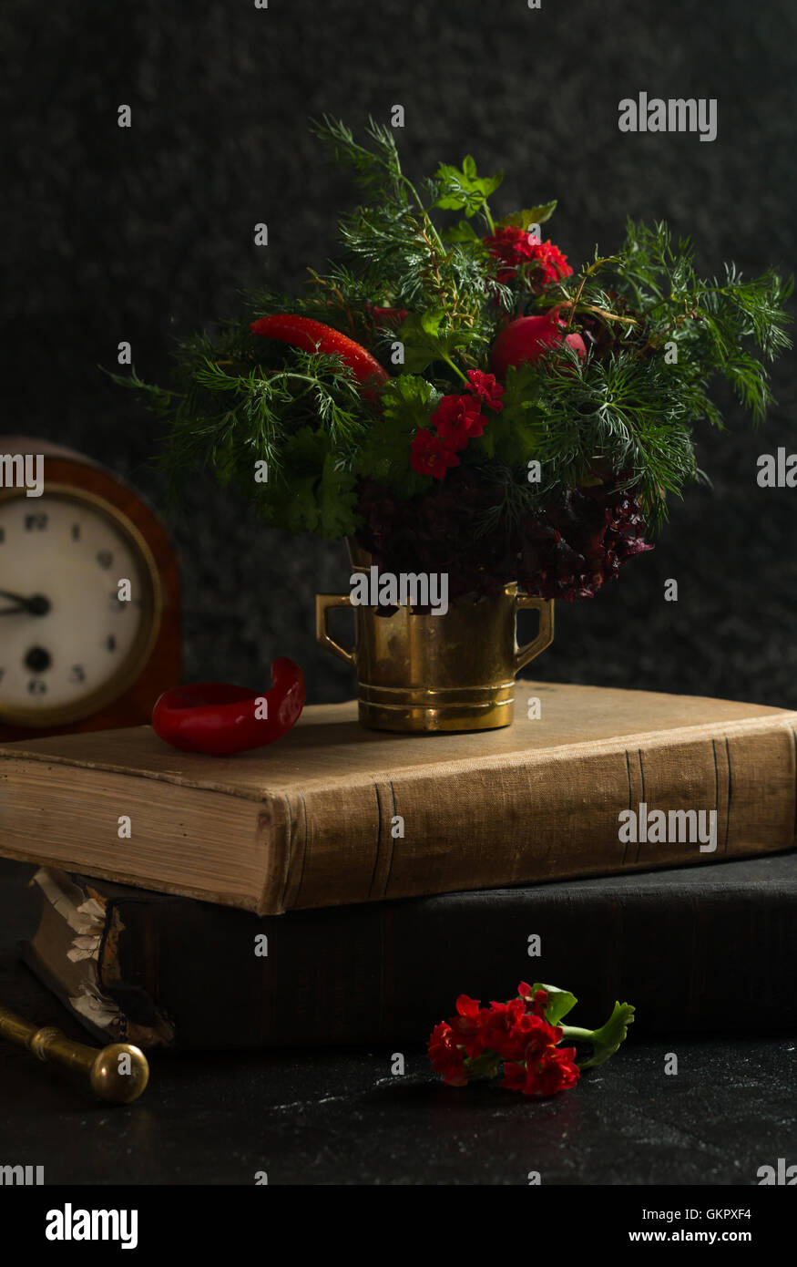 Bunch of different fresh greenery Stock Photo - Alamy