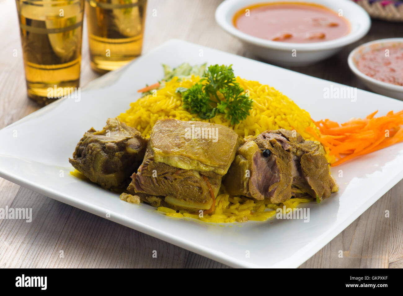 Kabsa Lamb, popular arab lamb rice Stock Photo - Alamy