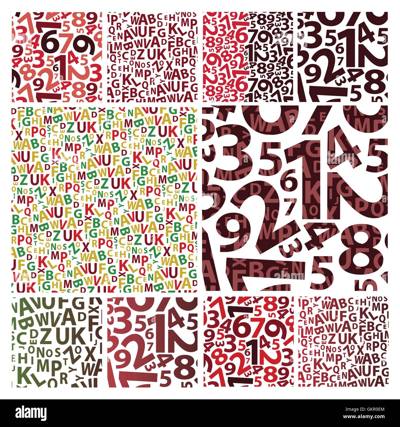 Background Design Elements, Set of Various Colorful Letters and Numbers ...