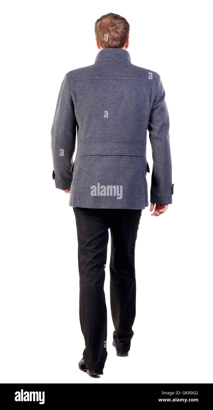 Coat man walking rear view Cut Out Stock Images & Pictures - Alamy