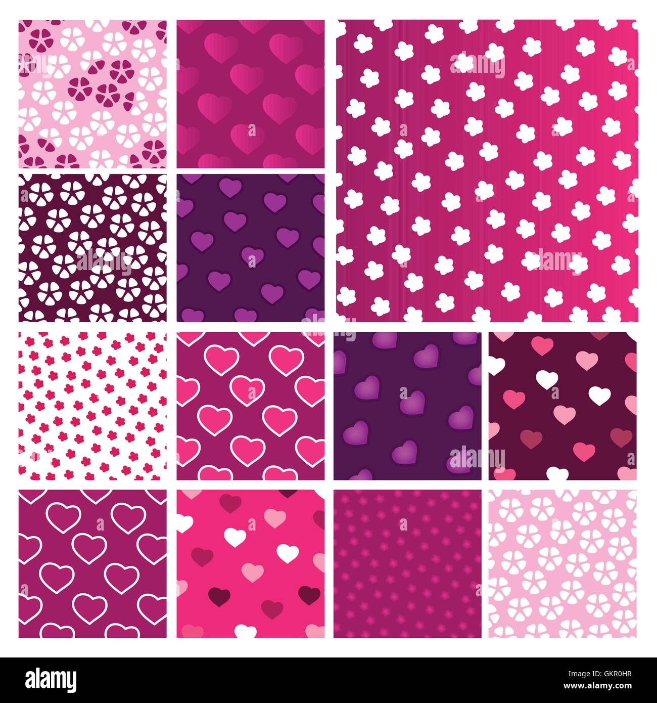 A Set of Vector Patterns for Valentine's Day Stock Vector Image & Art ...