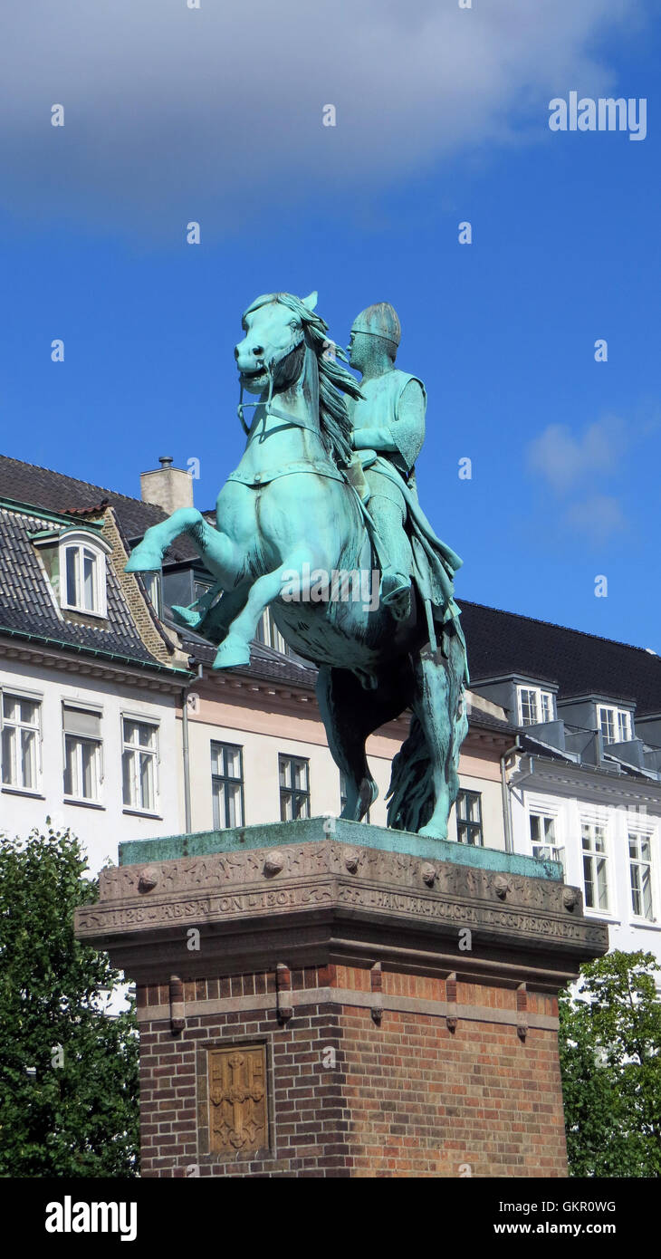 COPENHAGEN, Denmark. Statue of Bishop Absalon. Photo Tony Gale Stock ...