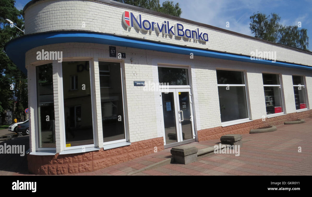 NORVIK BANKA Branch of the Latvian bank in Jurmala. Photo Tony Gale ...