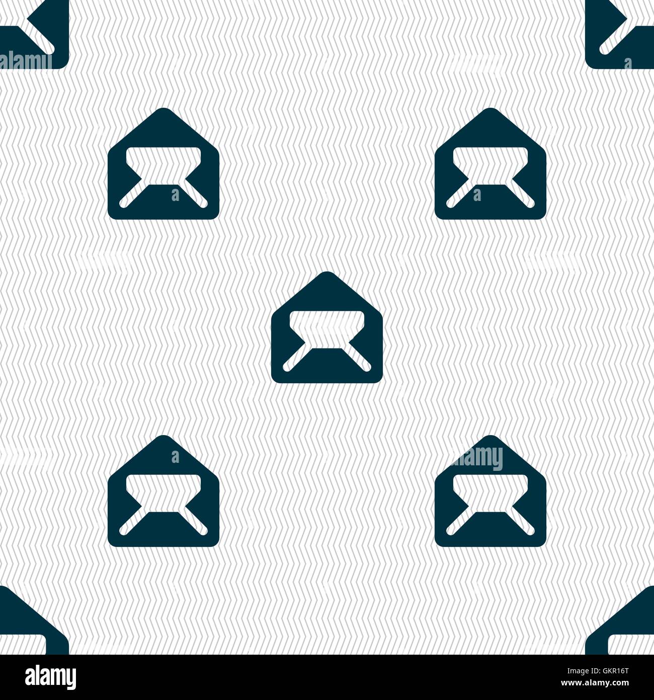 Mail, envelope, letter icon sign. Seamless pattern with geometric ...