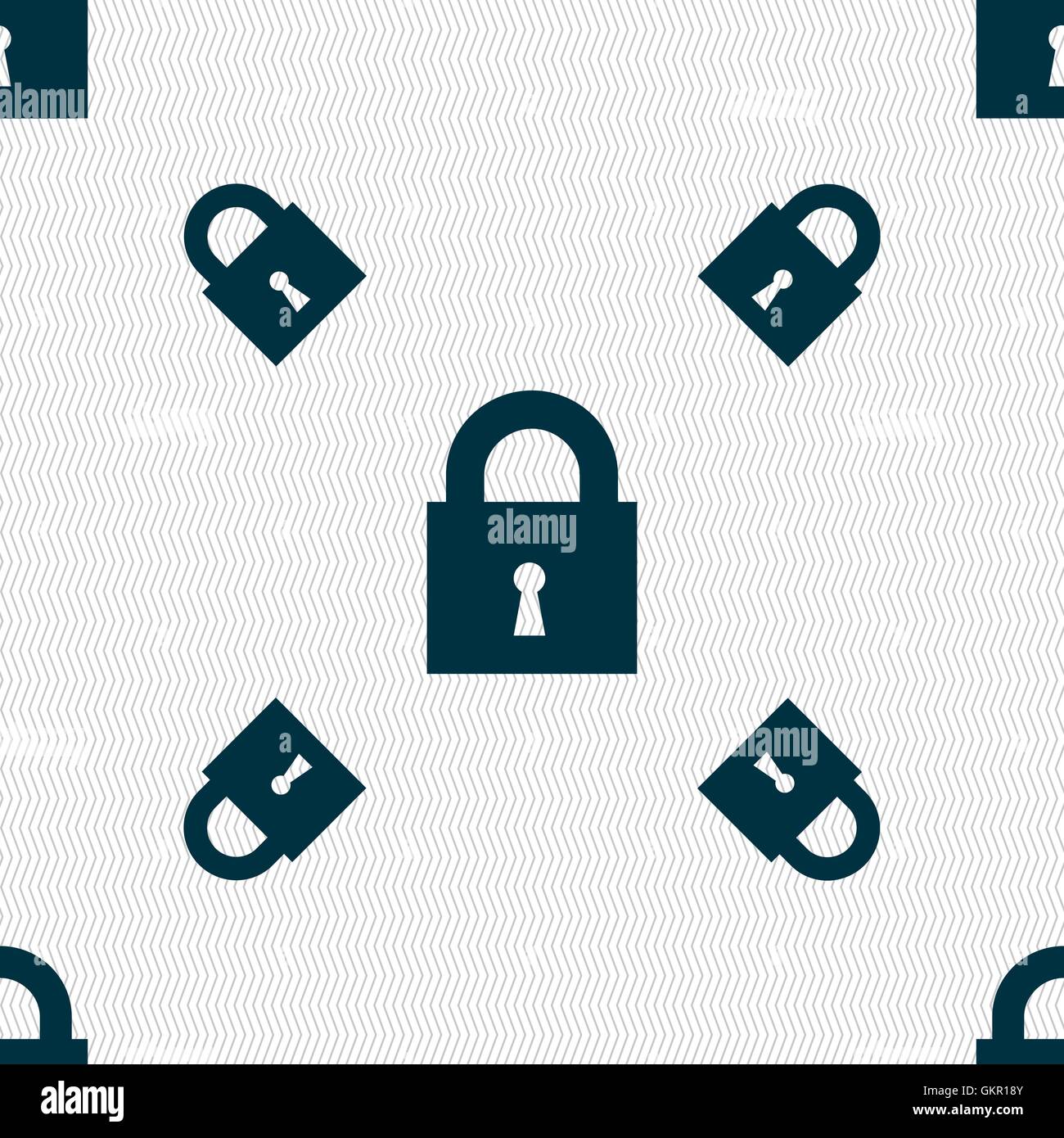 closed lock icon sign. Seamless pattern with geometric texture. Vector ...