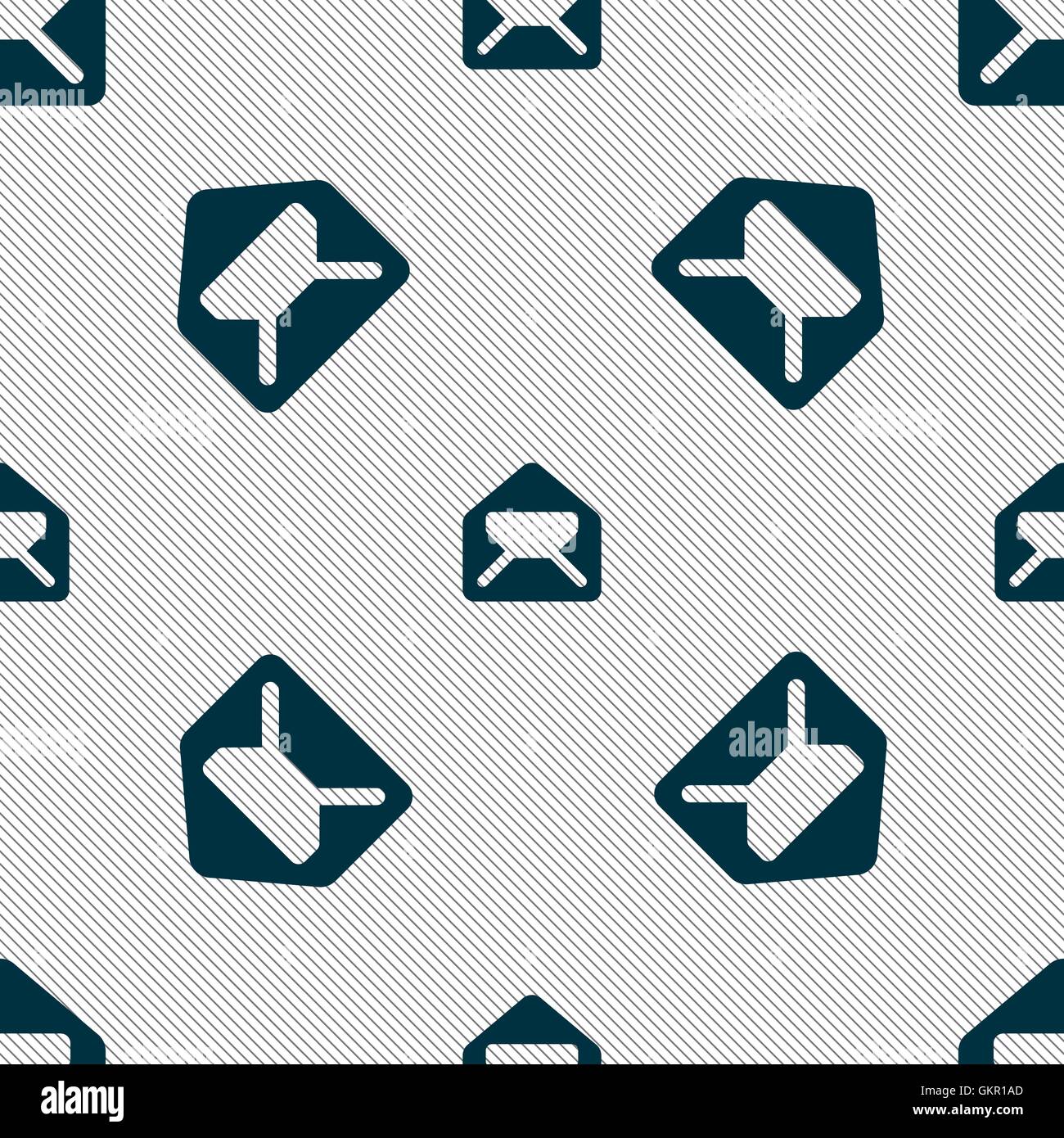 Mail, envelope, letter icon sign. Seamless pattern with geometric ...