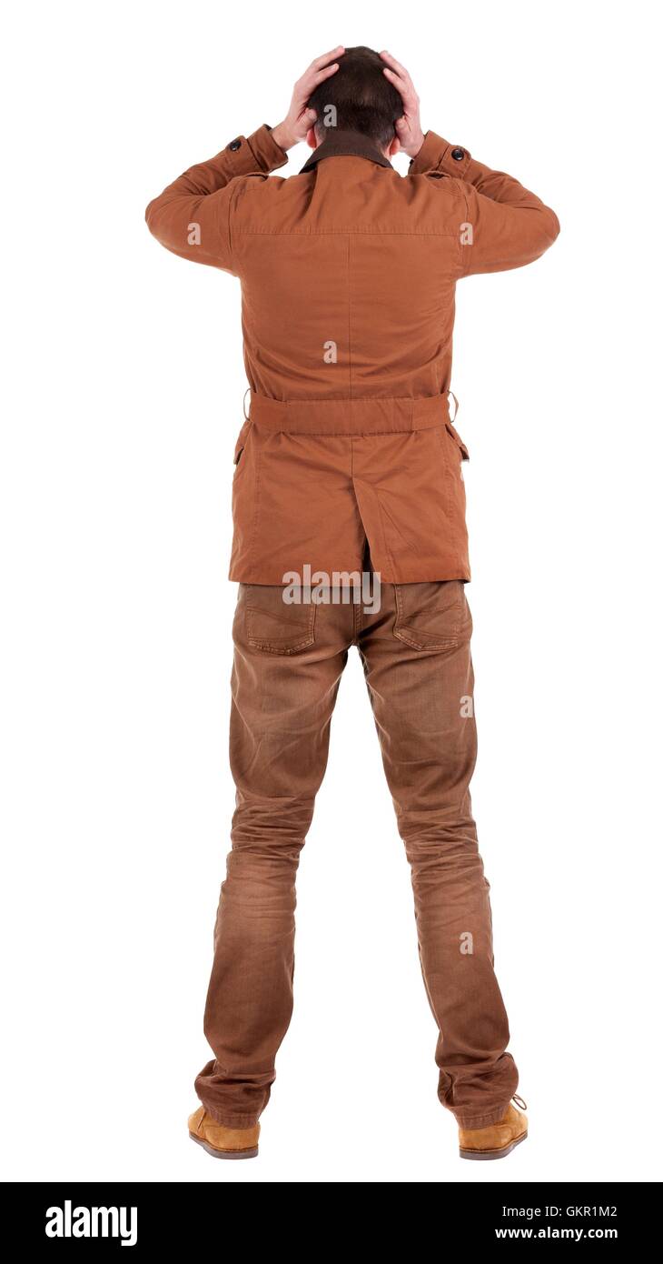 Back view of shocked business man in jacket . upset young guy Stock ...