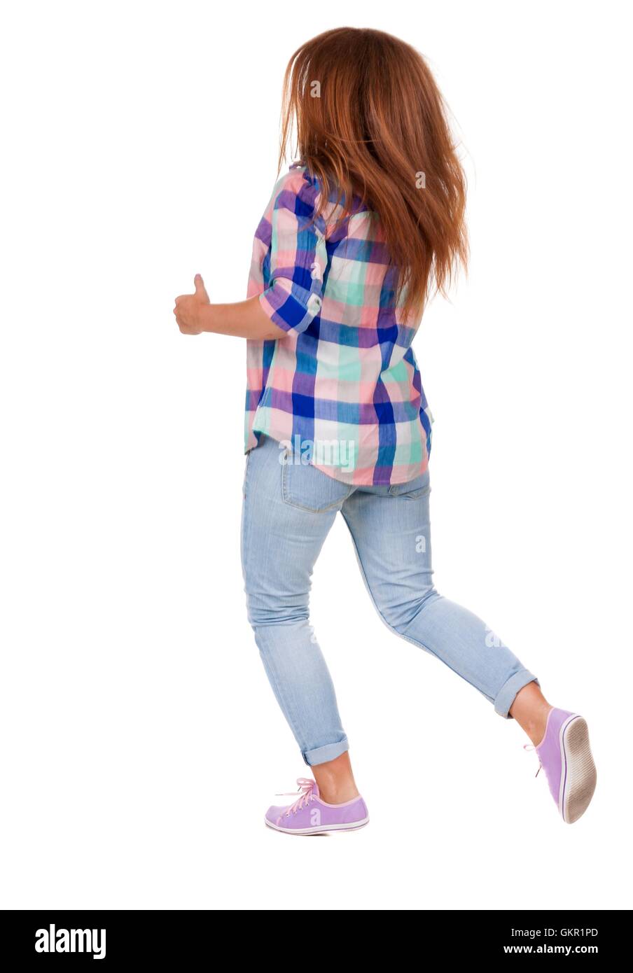 back view of running woman Stock Photo - Alamy