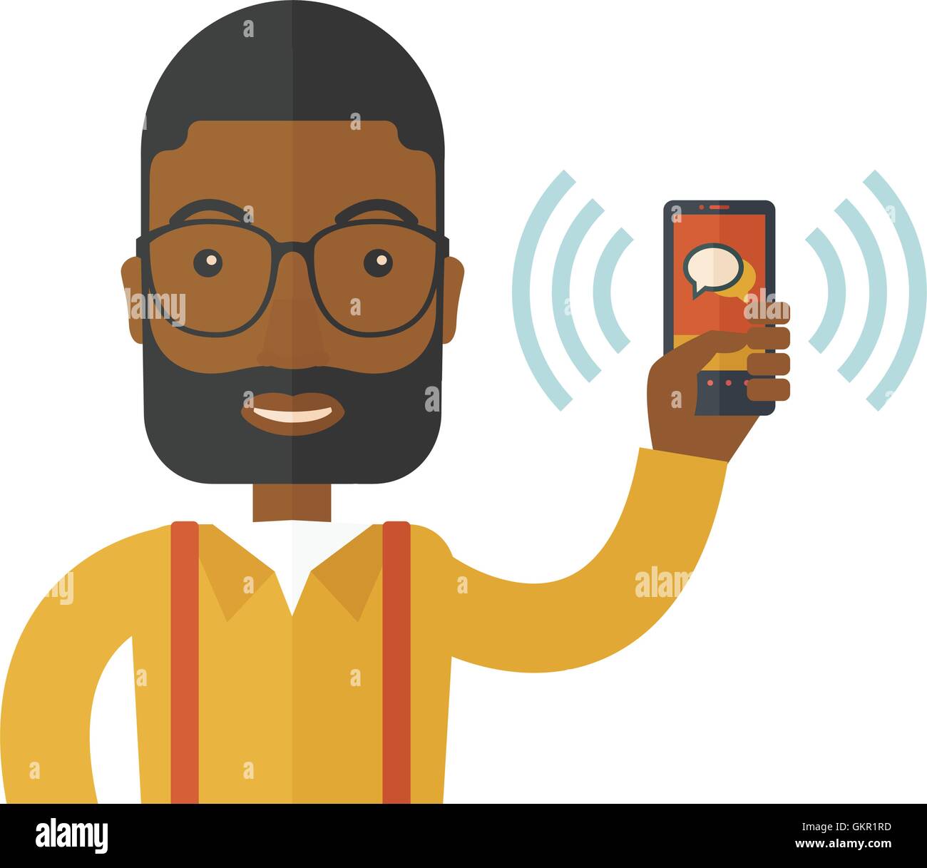 Office worker and his smartphone Stock Vector Image & Art - Alamy