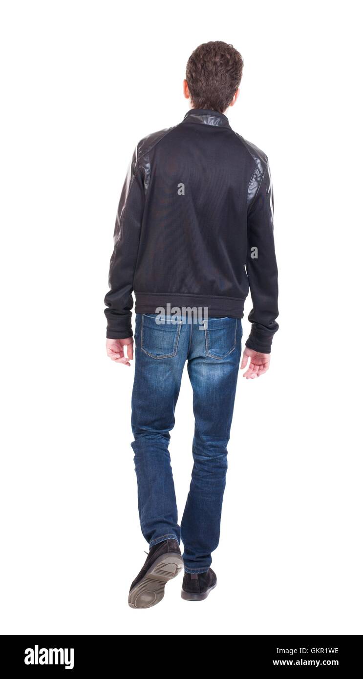 Back view of going handsome man. walking young guy Stock Photo - Alamy
