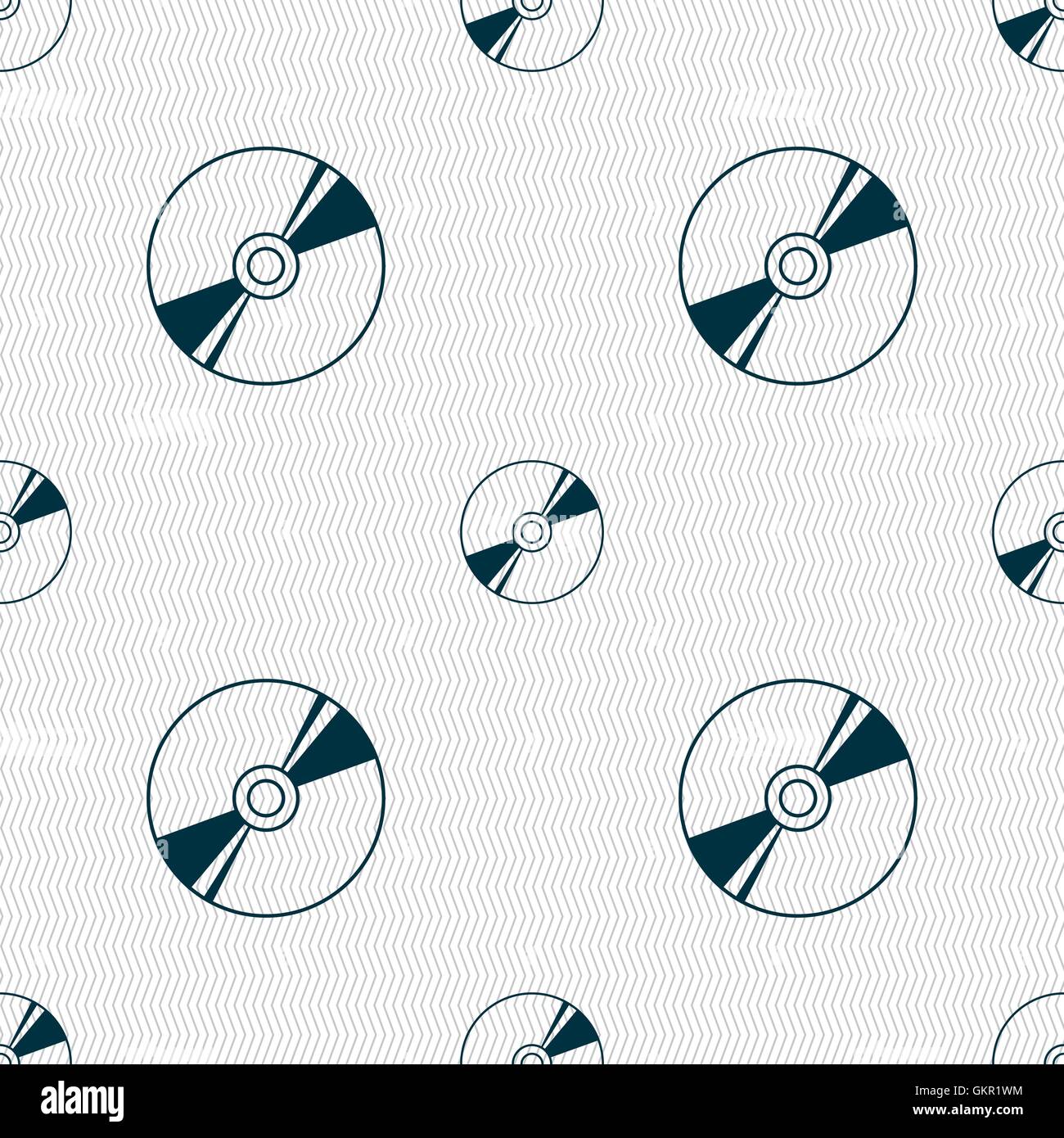 Cd, DVD, compact disk, blue ray icon sign. Seamless pattern with ...
