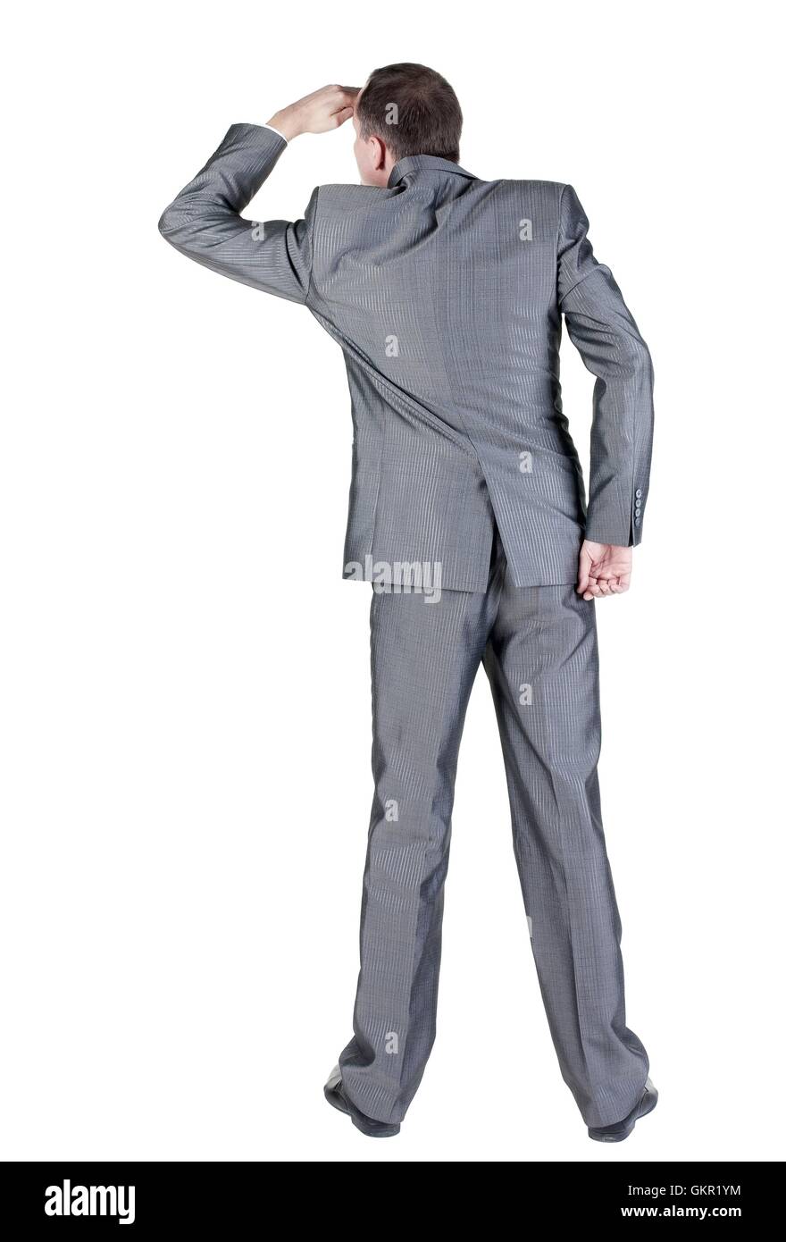 Businessman looks ahead. rear view Stock Photo - Alamy