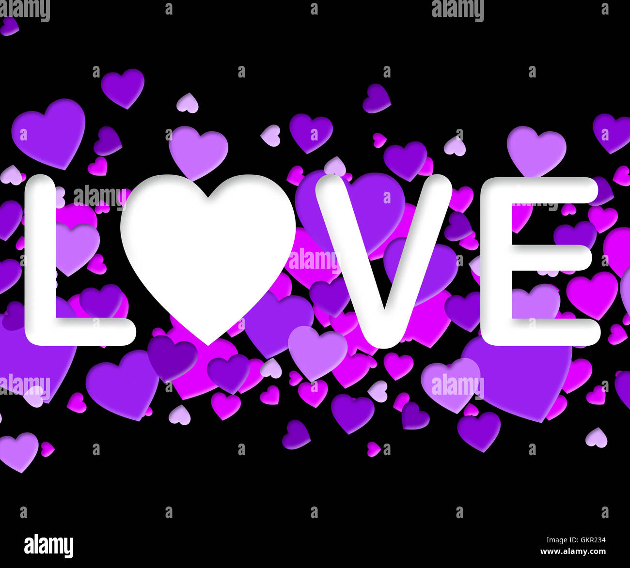 Love Word Meaning Romance Loving 3d Illustration Stock Photo - Alamy