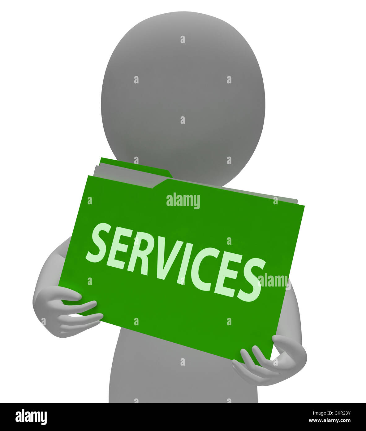 Services Folder Meaning Customer Service 3d Rendering Stock Photo - Alamy