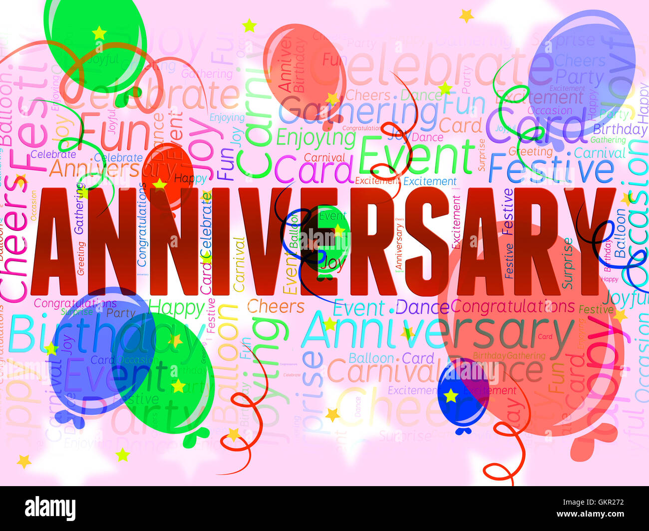 Anniversary Celebration Indicating Celebrating Love And Passion Stock ...