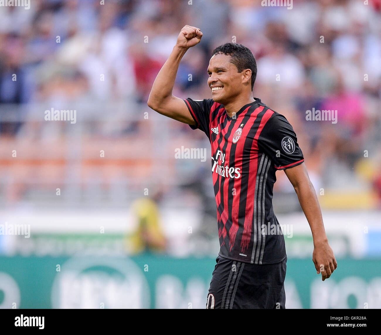 Milan, Italy. 21st Aug, 2016. Carlos Bacca celebrates after scoring ...