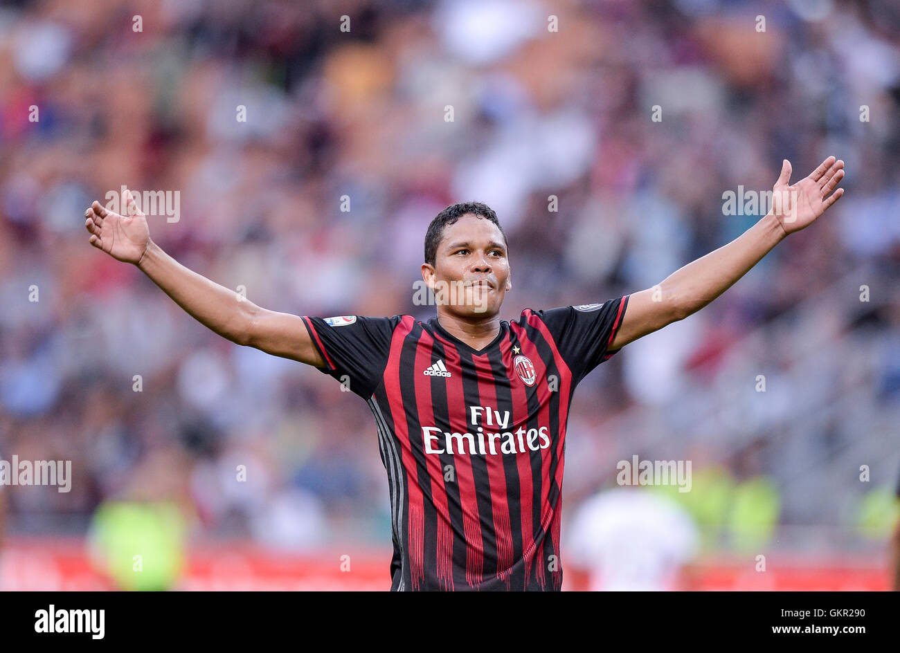 Milan, Italy. 21st Aug, 2016. Carlos Bacca celebrates after scoring ...