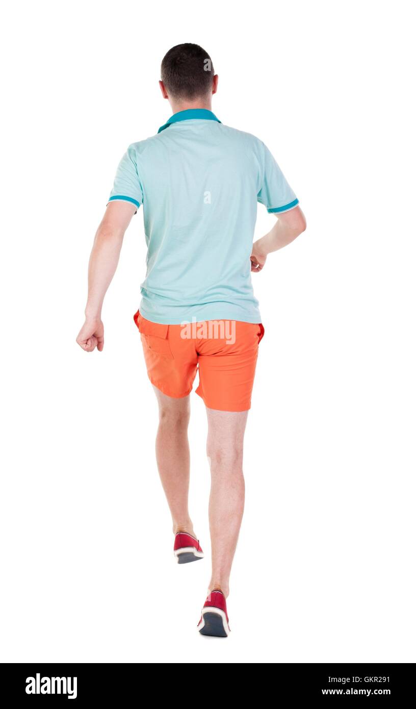 Back view of running sportsman Stock Photo - Alamy