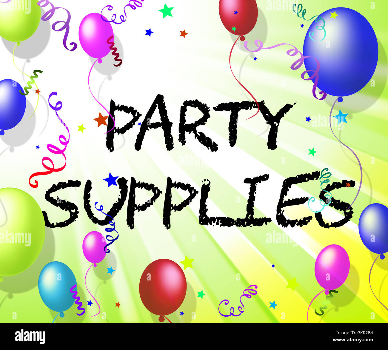 Party Supplies Representing Celebration Shopping And Products Stock ...