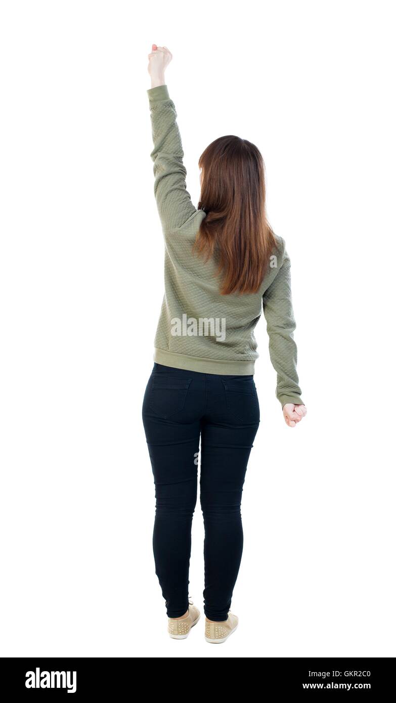 back view of dancing young beautiful woman Stock Photo - Alamy